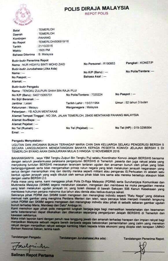 Kalau boleh kesan “Ratu Naga”, kesan juga pengugut bunuh Maria Chin